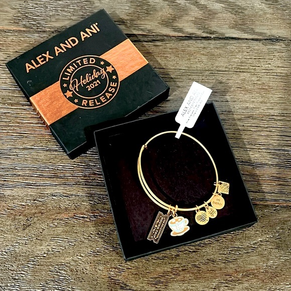 Alex and Ani | Jewelry | Nwt Alex And Ani Charm Bangle In Polar Express Train Ticket Duo ...